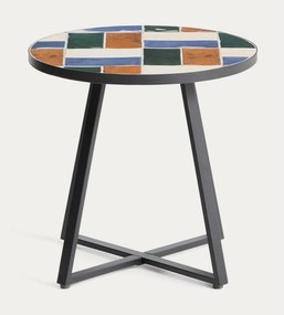 Kulatý zahradní stolek s keramickou deskou ø 45 cm Tella – Kave Home