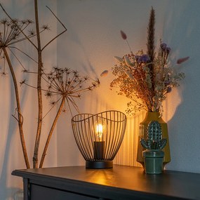 Moderní stolní lampa černá 20 cm - Pua