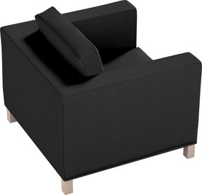 Potah na křesko IKEA Karlanda, krátký barva černá látka pletený vzor