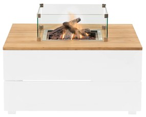 COSI Stůl s plynovým ohništěm cosipure 100 bílý rám / deska teak