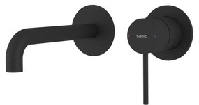 Sapho Sapho, ULTRAMIX 2-prvková podomítková umyvadlová baterie, hubice 20cm, černá mat, UT018B