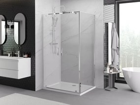 Mexen Exo, výklopná sprchová kabina, dveře 110 cm + boční stěna 75 cm, transparentní sklo, chrom, 8182-110-075-01-00
