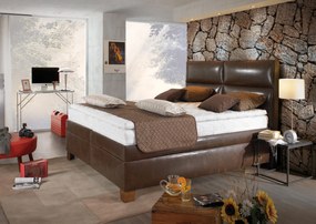 ND Luigi Boxspring 180x200cm hnědá ekokůže