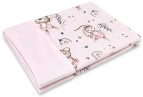 Oboustranná deka Bavlna + Velvet 100 x 75 cm, Little Balerina - růžová