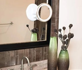 Bezdoteku 10x zvětšující LED kosmetické zrcátko bílé