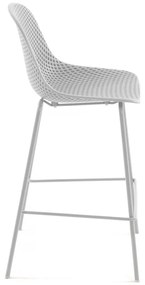 OnaDnes -20% Bílá plastová barová židle Kave Home Quinby 75 cm