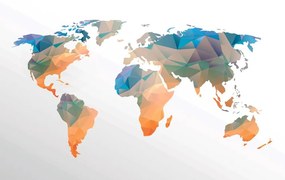 Samolepící tapeta polygonální mapa světa - 300x200 cm