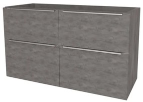 Mereo Mailo, koupelnová skříňka 121 cm, chrom madlo, Multidecor, Beton tmavě šedý CN593SBET2