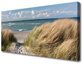 Obraz na plátně Pláž Moře Tráva Krajina 120x60 cm