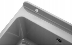 Sink Quality Universe, univerzální plastová výlevka 61x41x30 cm + sifon, 1-komorová, šedá, SKQ-KGLK60-G