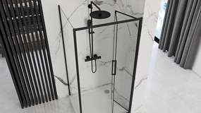 Rea Rapid Fold, sprchový kout se skládacími dveřmi 100x80cm, čiré sklo, černý profil, KPL-09904