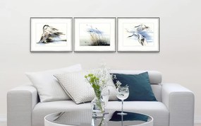 Elegantní triptych do obývacího pokoje v moderním stylu a stylu japandi Vodní Série | Anna Borkowska