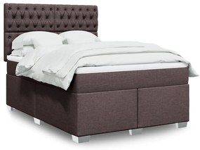 Box spring postel s matrací tmavě hnědá 160x200 cm textil 3292849