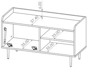 VASINA | TV stolek | VS-07 | RTV100 | 100 cm | dub brandy castello