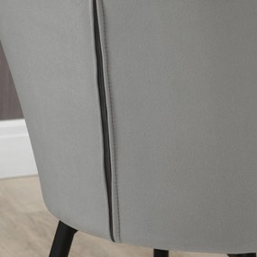 HOMCOM Set 2 čalouněných jídelních židlí v severském stylu, šedé židle do kuchyně s područkami a ocelovými nohami pro obývací pokoj, 54x57x80 cm, tma…
