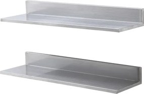 21,8 × 76,2 cm police z nerezové oceli, nástěnná plovoucí police s backsplash