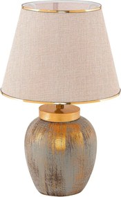 Krémová/ve zlaté barvě stolní lampa s textilním stínidlem (výška 47 cm) Yakamoz – Opviq lights
