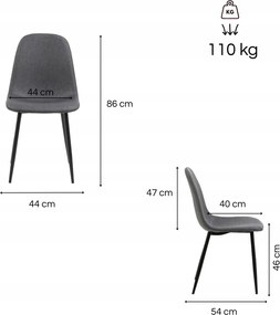 Jídelní set Wicklow šedý/hnědý