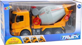 LEAN Toys Stavební nákladní automobil, míchačka betonu, otočný buben, světla, zvuky