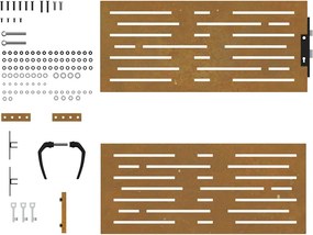 Zahradní branka 85 x 100 cm z corten oceli čtvercový design 153245