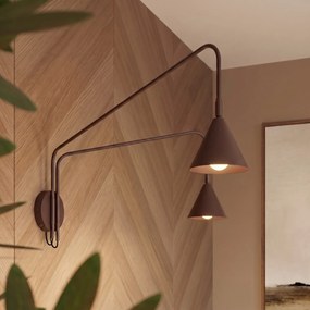 Sollux Lighting Nástěnné svítidlo NOX 2 hnědé s vypínačem