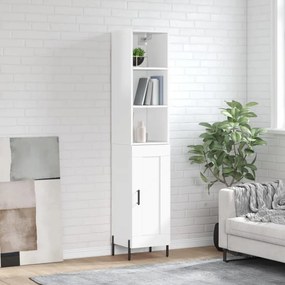 vidaXL Skříň highboard 34,5 x 34 x 180 cm kompozitní dřevo [3190093] Barva: bílá s vysokým leskem