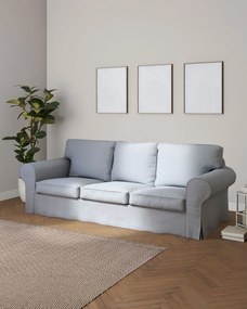 Potah na pohovku IKEA Ektorp 3-místná rozkládací, NOVÝ MODEL 2013 barva modrá látka pletený vzor