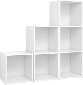 3dílný set TV skříněk bílý dřevotříska 3080078