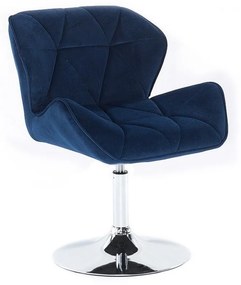 LuxuryForm DESIGN Otočná židle MILANO VELUR na stříbrném talíři - modrá
