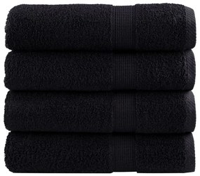 Premium ručníky SOLUND 4 ks černé 70 x 140 cm 600 g/m² 137429