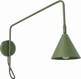 Sollux Lighting Nástěnné svítidlo NOX 1 olivově zelené s vypínačem