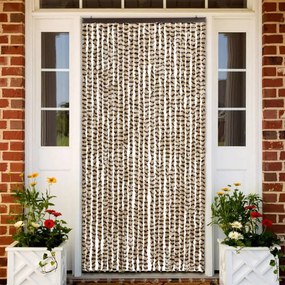 Závěs proti hmyzu béžový a hnědý 100 x 220 cm Chenille 325450