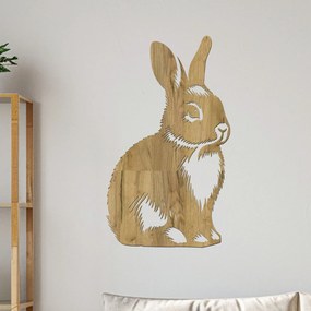 dřevo života Dřevěný obraz Králíka Zvolte rozměr (cm): 23x40, Zvolte barvu dekoru: Dub zlatý