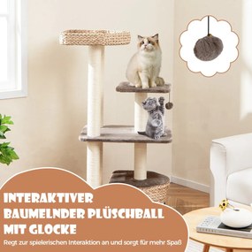 Costway Škrabadlo s Cat Cave a Platforms a Ball a Bied a Cushion Cat Tree