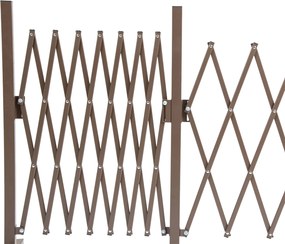 Outsunny Nůžková zábrana Nůžková zábrana výsuvná 52-405cm Zahradní hliníková hnědá H103,5cm | Aosom