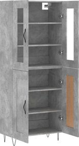 Skříň highboard betonově šedá 69,5x34x180 cm kompozitní dřevo 3198373