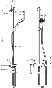 Hansgrohe Croma Select S SemiPipe Multi s termostatem 27247400