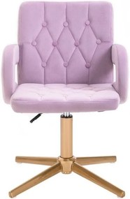 LuxuryForm Židle BOSTON VELUR na zlatém kříži - fialový vřes