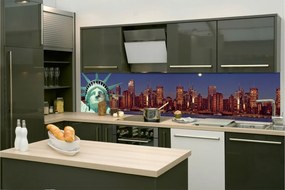 DIMEX | Fototapeta do kuchyně Socha svobody KI-260-115 | 260 x 60 cm | zelená, modrá, černá, hnědá