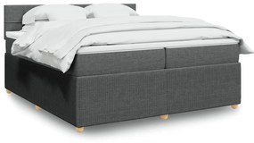 Box spring postel s matrací tmavě šedá 200x200 cm textil 3287564