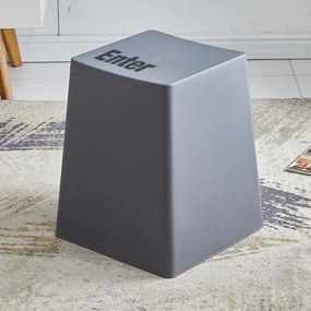 Taburet, šedá plast, KLAVO