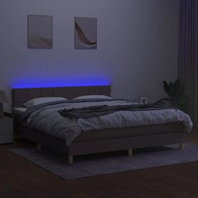 Box spring postel s matrací a LED taupe 160x200 cm textil 3133729