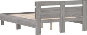 Rám postele s čelem šedý sonoma 135 x 190 cm kompozit 3207446