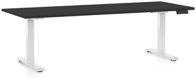 Výškově nastavitelný stůl OfficeTech D, 200 x 80 cm - bílá podnož Barva: Černá