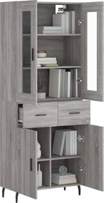 Skříň highboard šedá sonoma 69,5 x 34 x 180 cm kompozitní dřevo 3198551
