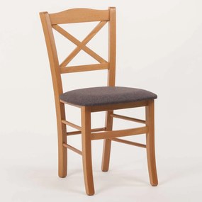 Stima Židle CLAYTON s čalouněným sedákem Odstín: Bílá, Látky: LUX cappuccino 24