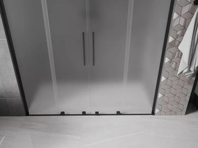Mexen Velar L Duo, posuvné sprchové dveře do otvoru 170 cm, 8mm sklo námraza, černá matná, 871-170-003-32-70