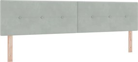 Postel s boxspringem s čelo Světle šedá 200 x 200 cm samet 3340406