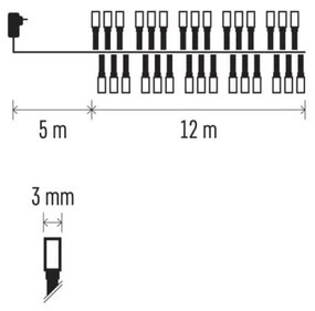 LED Vánoční venkovní řetěz 600xLED/17m IP44 teplá bílá