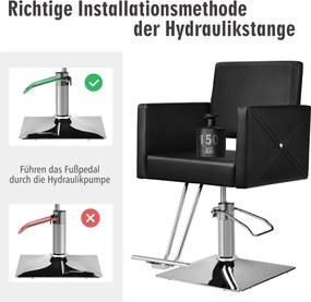 Costway Kadeřnické křeslo výškově nastavitelné kadeřnické křeslo s hydraulickou